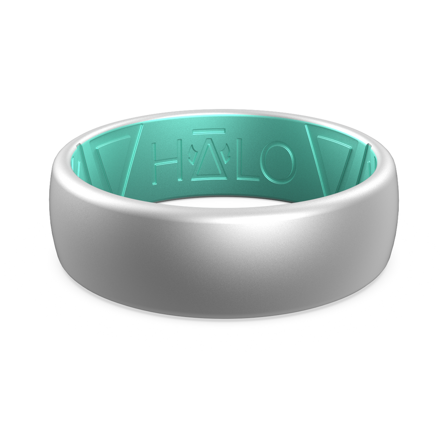My HALO Ring | Infinity Aqua | Aquamarine & Silver Silicone Ring ...