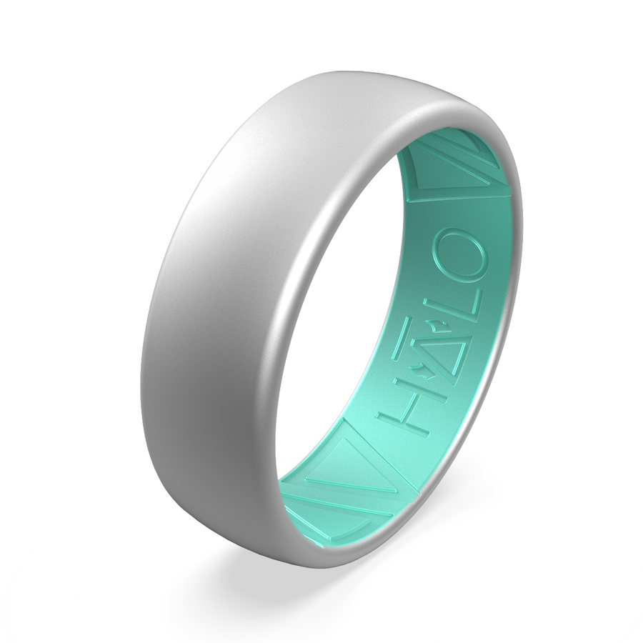 My HALO Ring | Infinity Aqua | Aquamarine & Silver Silicone Ring ...