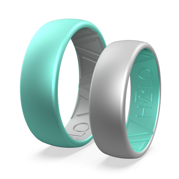 My HALO Ring | Infinity Aqua | Aquamarine & Silver Silicone Ring ...