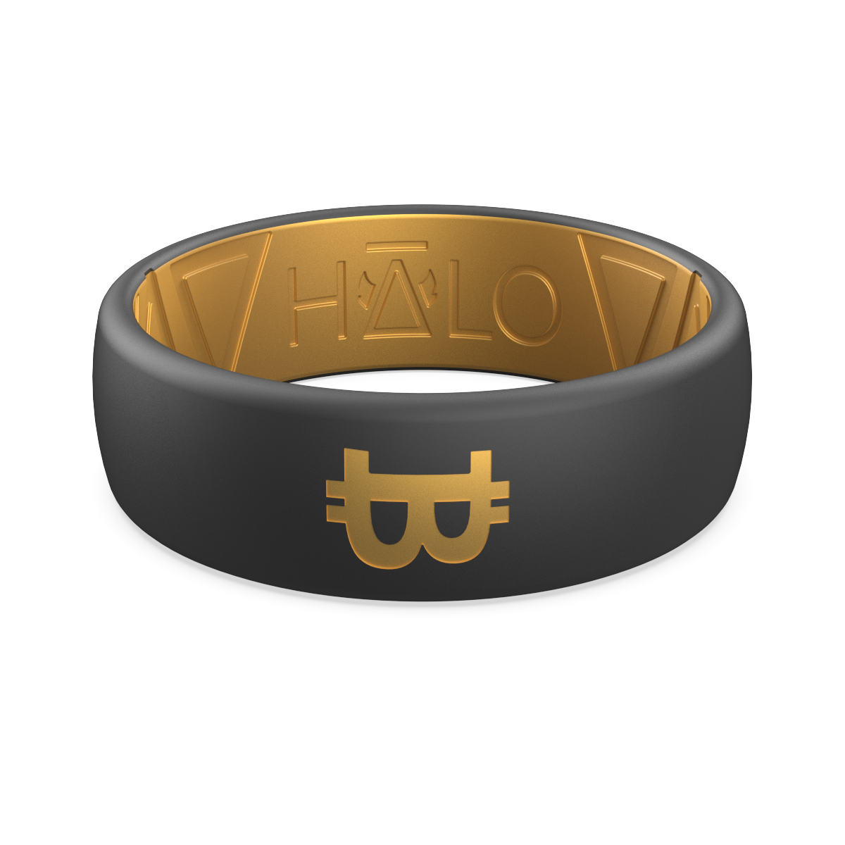 My HALO Ring | Black Fire | Black and Gold Bitcoin Crypto Ring – MyHaloRing